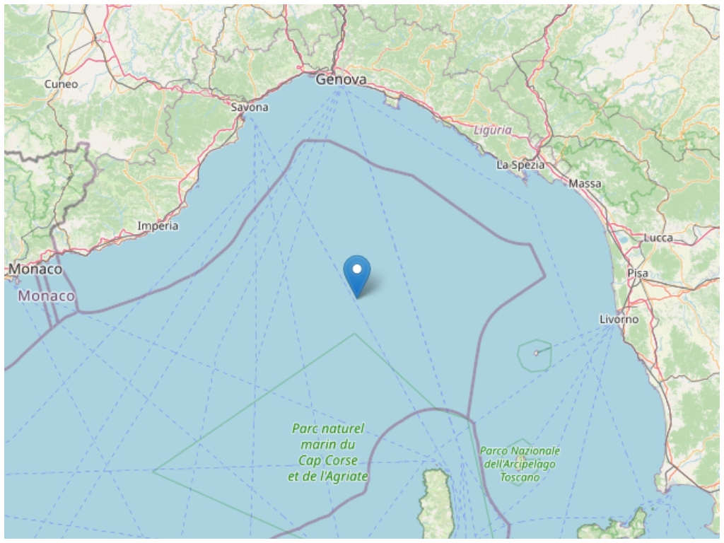 Scossa di terremoto nel Mar Ligure: magnitudo 3.3 a 87 km da Savona ...